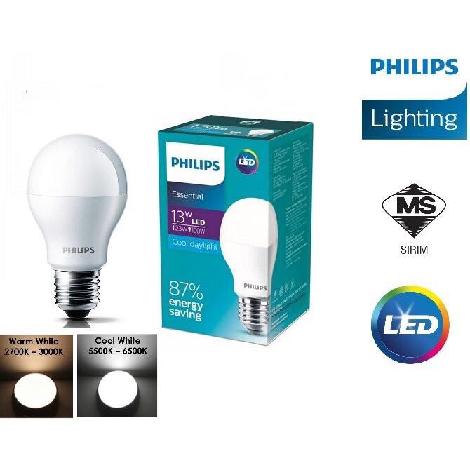 PHILIPS Essential LED Bulb 5W 7W 9W 11W 13W | Shopee Malaysia