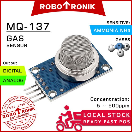 Gas Sensor MQ-137 Sensitive Ammonia | Shopee Malaysia