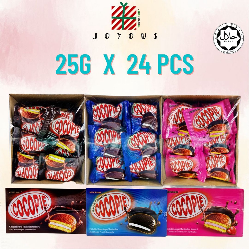 25g x 24pcs Mum's Bake Cocopie (Chocolate / Dark Chocolate / Strawberry ...