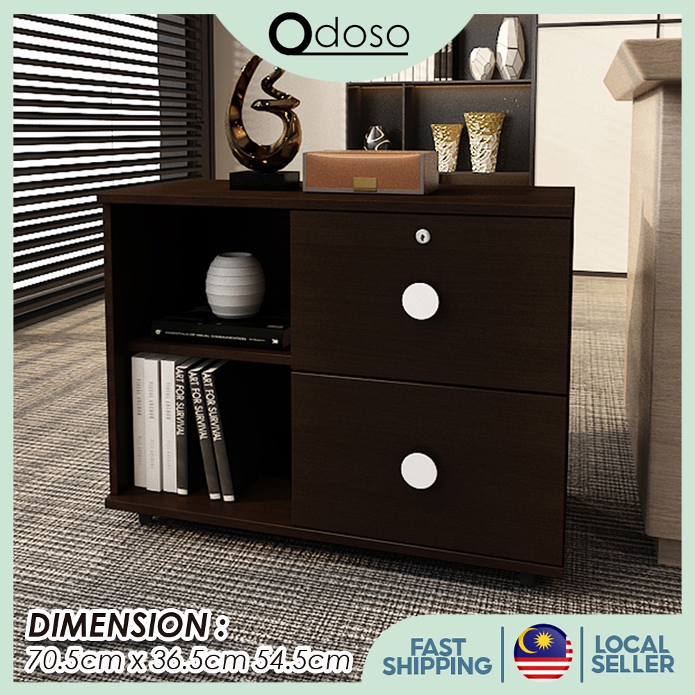 ODOSO HP049 Office Cabinets Pedestal File Cabinet with Wheels Drawers ...