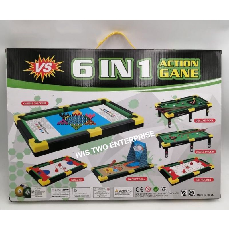 🔥READY STOCK🔥6 IN 1 ACTION GAME- DELUXE POOL, DELUXE SNOOKER,ICE HOCKEY ...