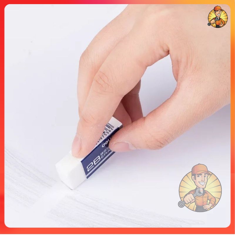 6pcs DELI eraser 7536 2B eraser clean without leaving any trace ...