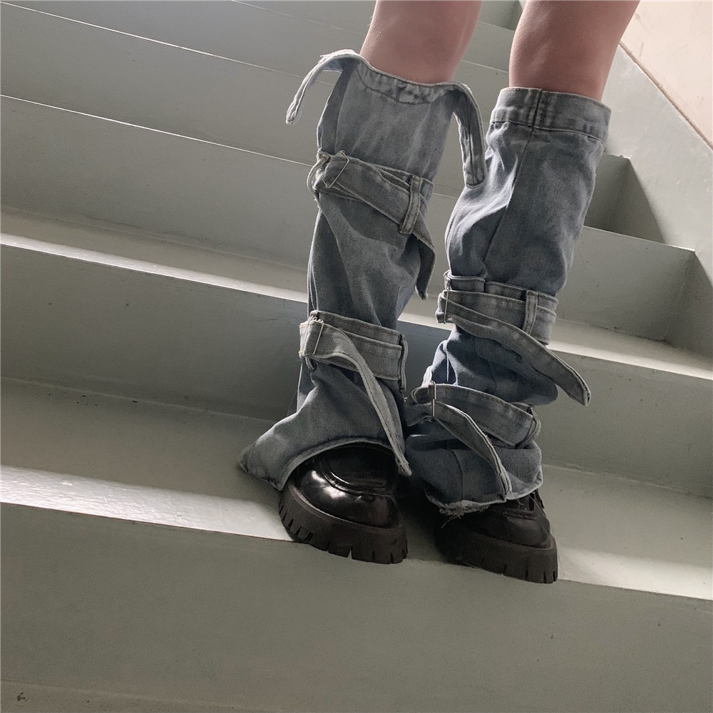 Subculture sweet and cool washed cowboy leg cover retro street ...