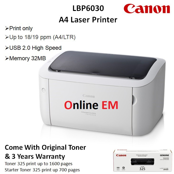 Canon imageCLASS LBP6030 / LBP6030w Wireless Laser Printer | Shopee Malaysia