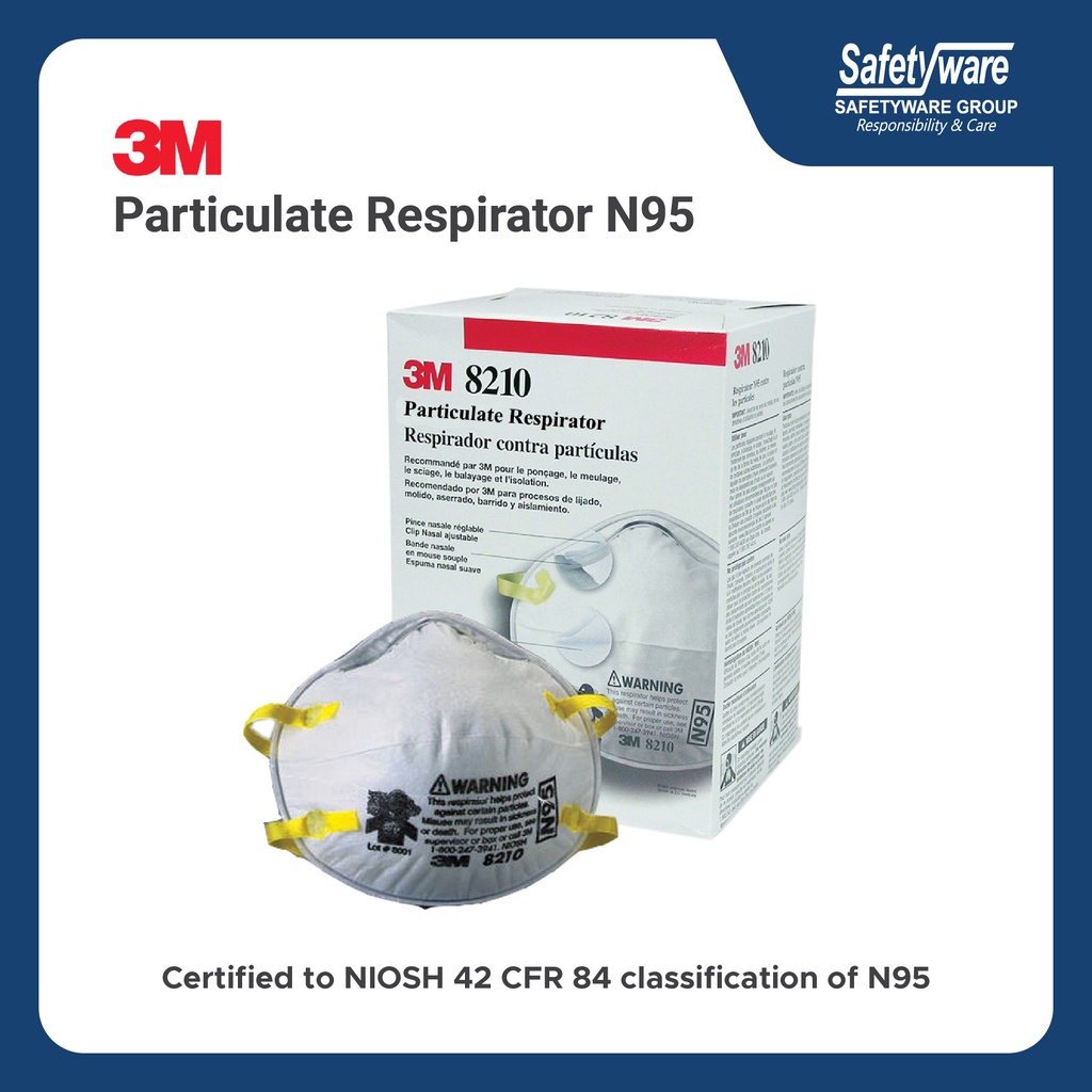3M Particulate Respirator 8210 N95 Face Mask I Face Protection | Shopee Malaysia