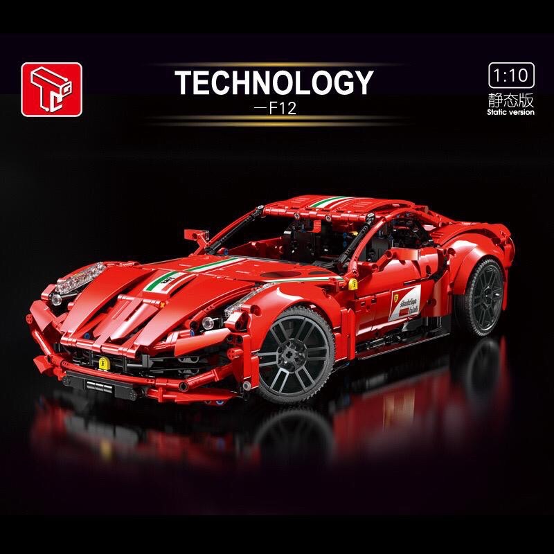 T5001 TLG Technic Ferrari F12 Red 1:10 scale Lego | Shopee Malaysia