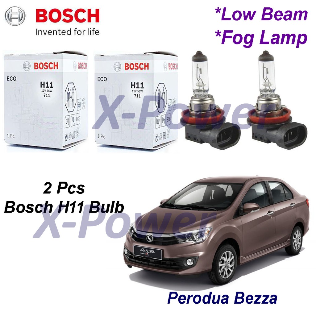Perodua Bezza Headlamp Light Bulb Bosch H11 HB3 12V 55W Low Beam High ...