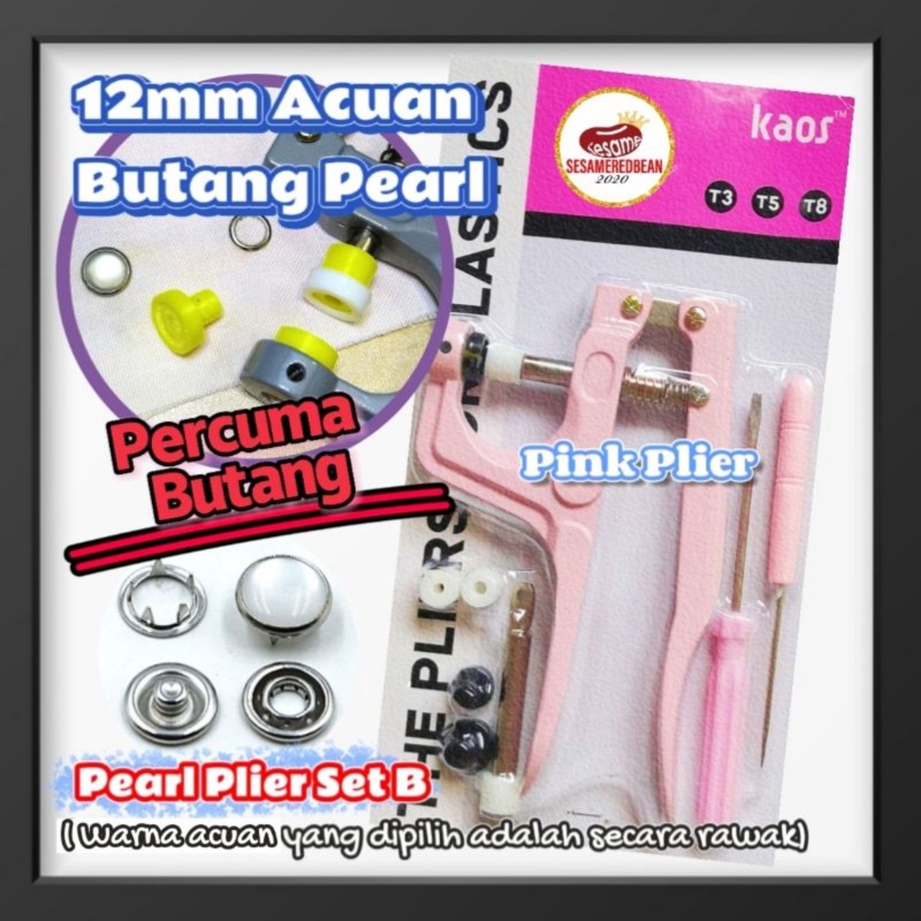 alat 12mm butang snap besi manik mutiara metal button plier pearl ...