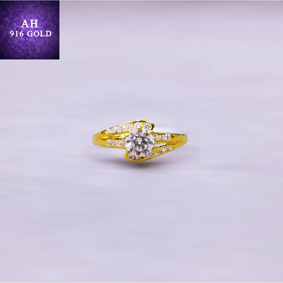 Cincin Tunang Emas 916 Size 15/Merisik/Kahwini/Nikah/Engagement Ring ...