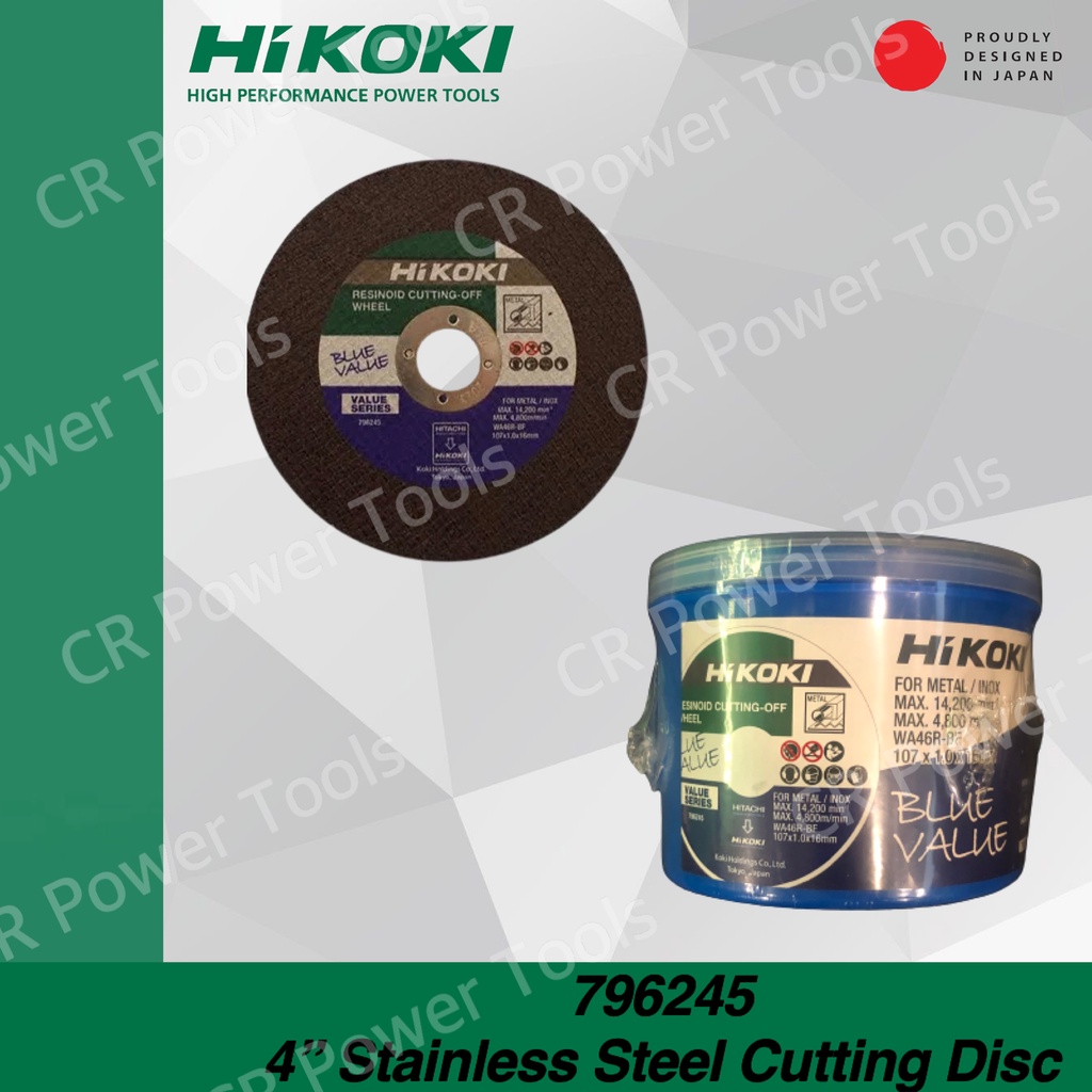 HIKOKI 4" STAINLESS STEEL CUTTING DISC FOR METAL/INOX 796245 (1BOX ...