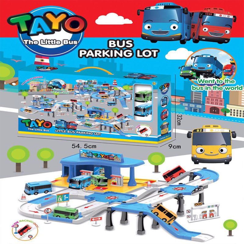 Tayo Bus TAYO Bus Parking Lot Garage Distribution Two Buses Toy Car Tayo | Shopee Malaysia