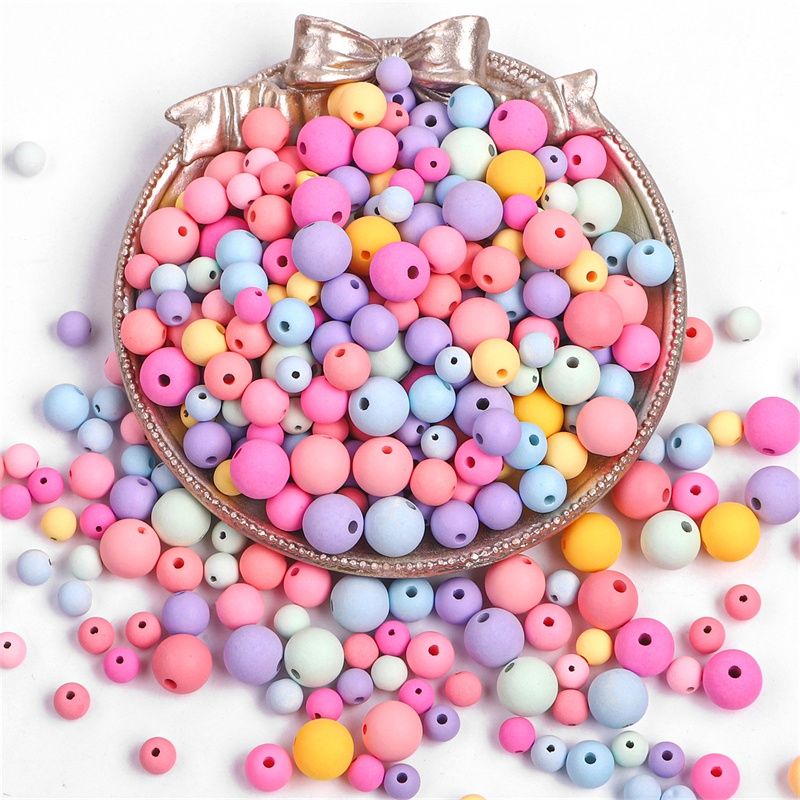 (Ready Stock) 6mm 8mm Matte Macaroon Acrylic Frosted Mix Mixed Color ...