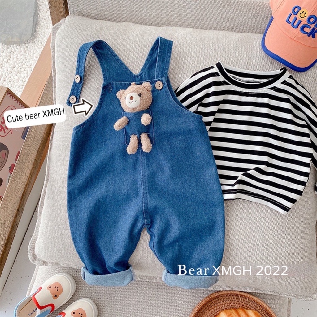 (NO SHIRT) PRETTY KOREAN STYLE BEAR-ATTACHED JEAN BIRDS FOR BOYS AND ...