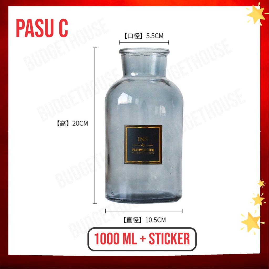 Glass Vase Countertop Modern Origami Color Changing Minimalist Pasu ...