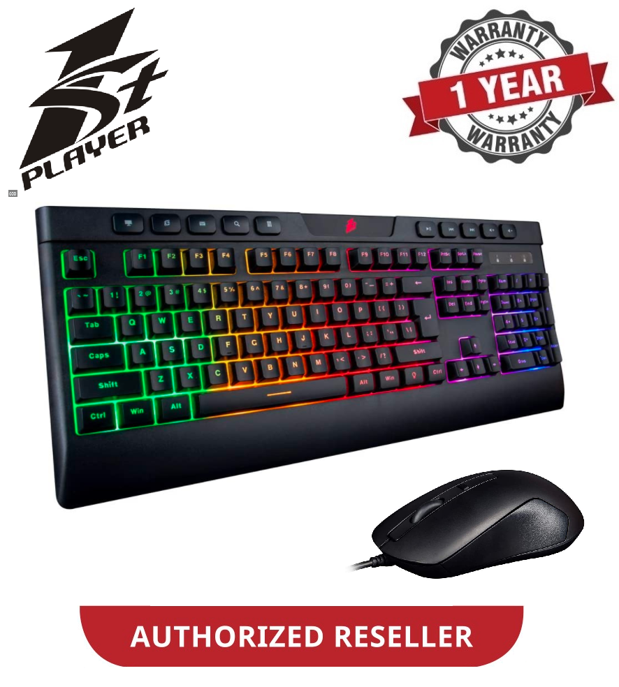 1STPLAYER Fire Dancing K8 Kit USB Wired Membrane Rainbow Backlit LED ...