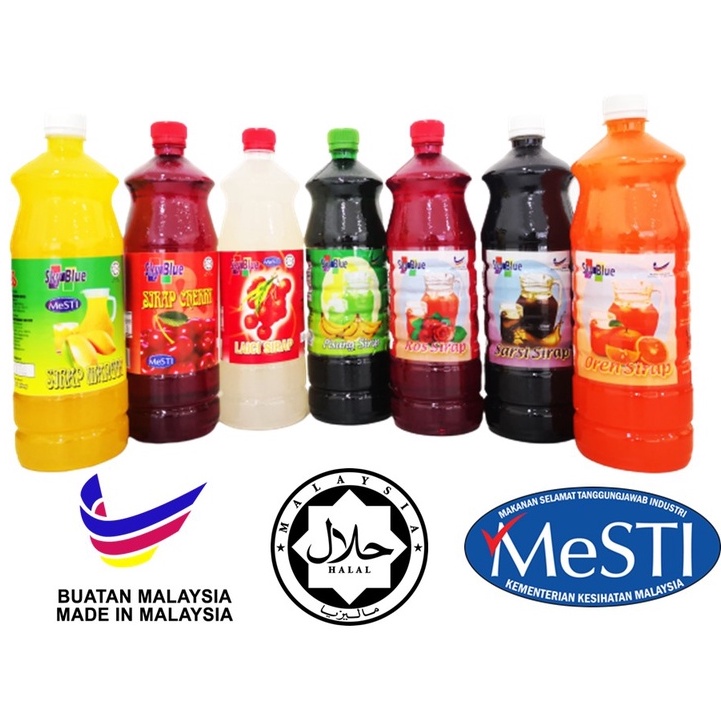 Sirap Sky Blue 1L [Pisang, Oren, Ros, Sarsi, Cherry, Mangga, Laici ...