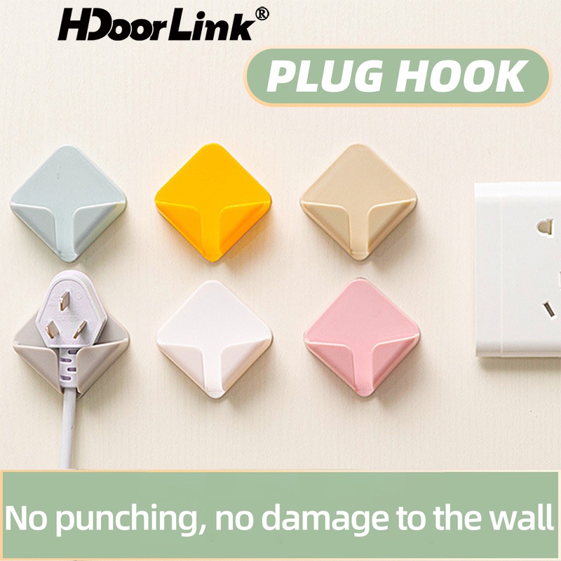HdoorLink New Wall Storage Hook Power Plug Socket Holder Home Office ...