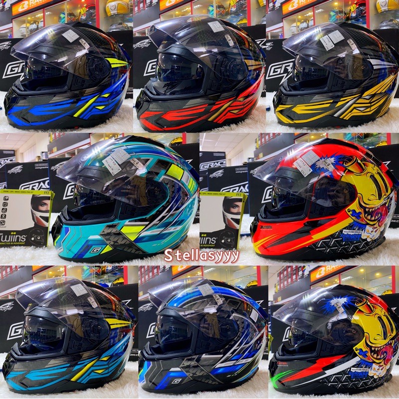 GRACSHAW GRANDIO FULLFACE HELMET - EXPLOSIVE / ON X ON / SPEEDBEAST ...