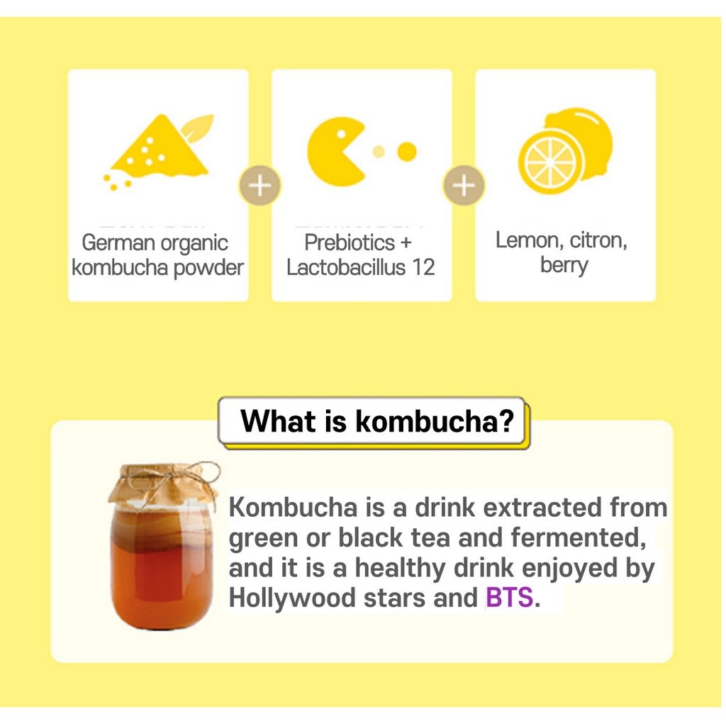 Ainna -[TEAZEN] [BTS] Kombucha Powder 10T, 30T, 40T - Lemon, Citron ...