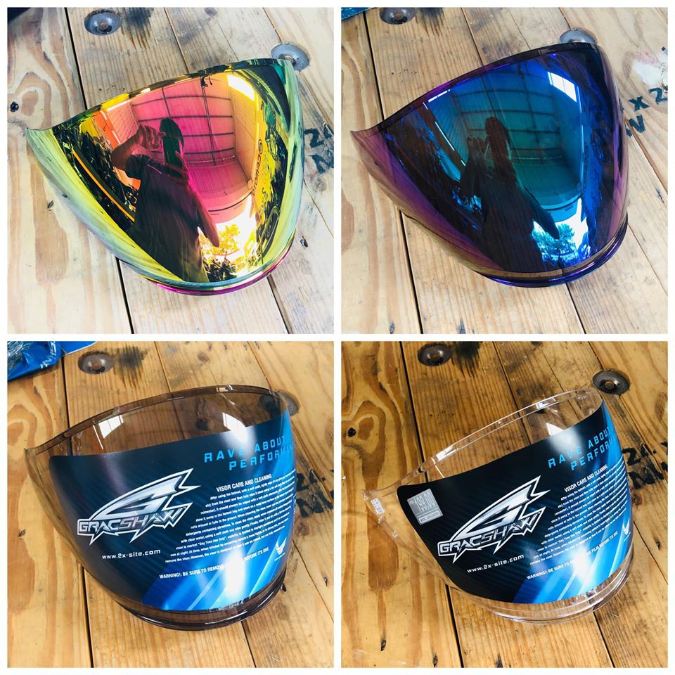 Gracshaw G838 Gaizer / Xdot G515 Visor Siang Malam Smoke / Gold ...