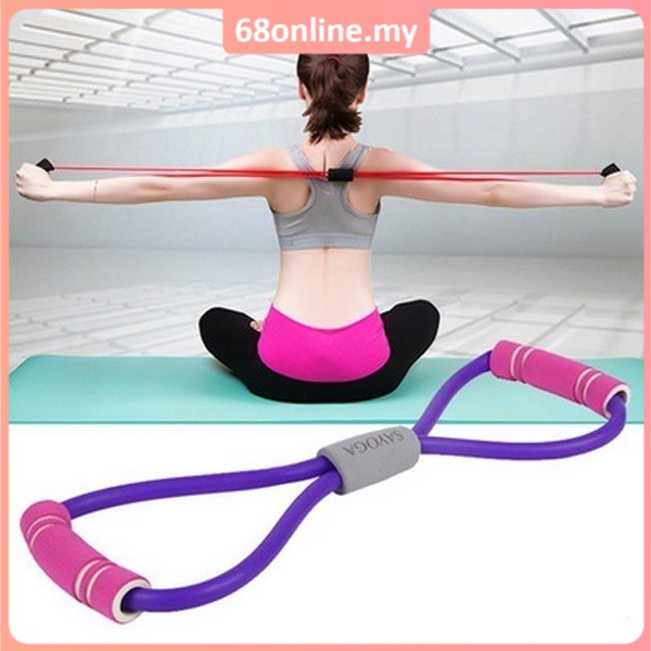 [Johor Seller] Yoga Training Pulling Rope Yoga Elastic 8 Shape Rope ...