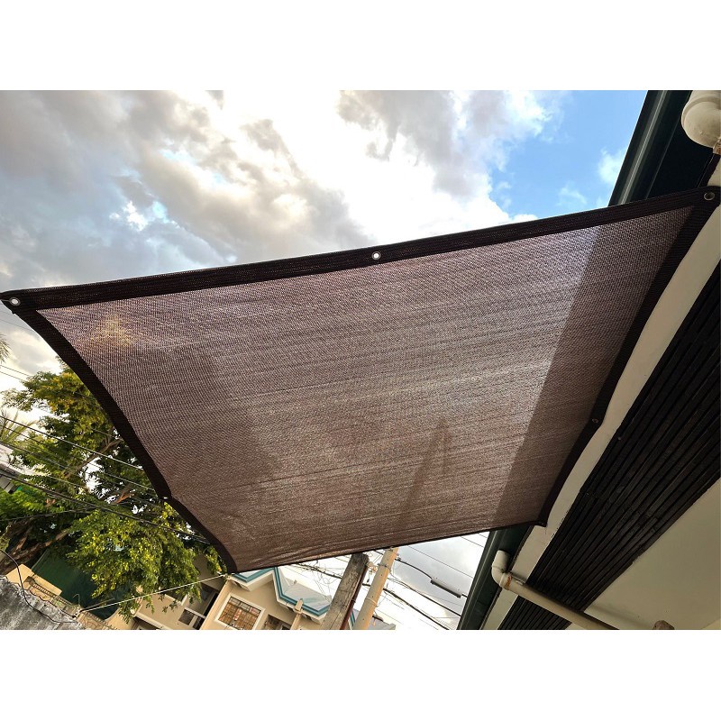 Brown Sun Shade Sail Mesh 95% UV Blocking Canopy Awning Privacy Screen ...