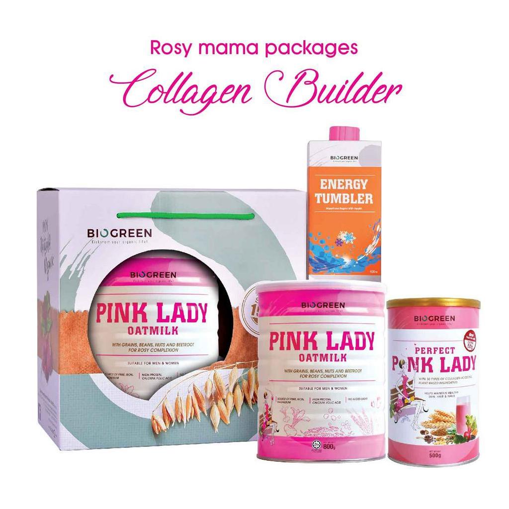 Biogreen Pink Lady Collagen Builder Package - Pink Lady Oatmilk (800g ...