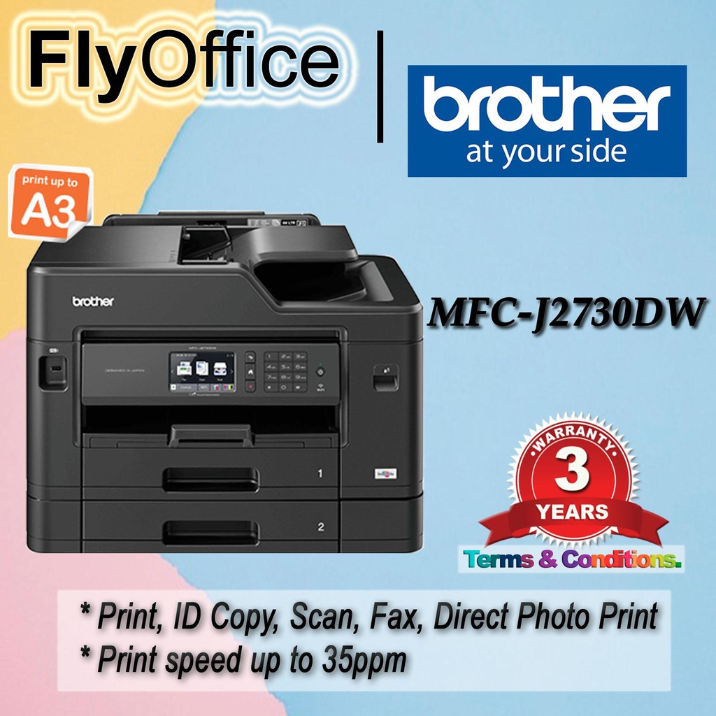 Brother MFC-J2730DW A3 All in One Wireless Colour Inkjet Printer | Auto 2-sided Print | 3.7 ...