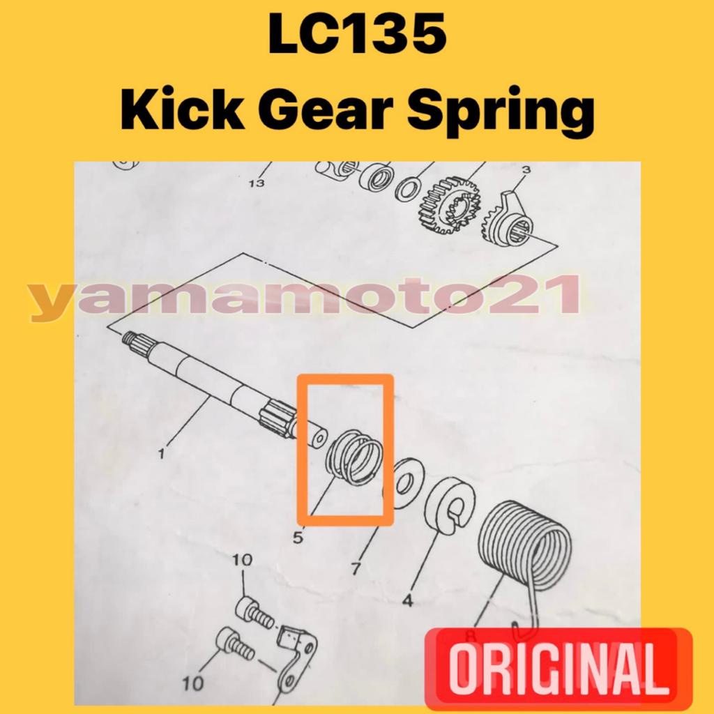 ORIGINAL KICK GEAR SPRING SHAFT SUB SAP STARTER SPRING ORIGINAL 5YP-E5767-00 YAMAHA LC135 135LC ...