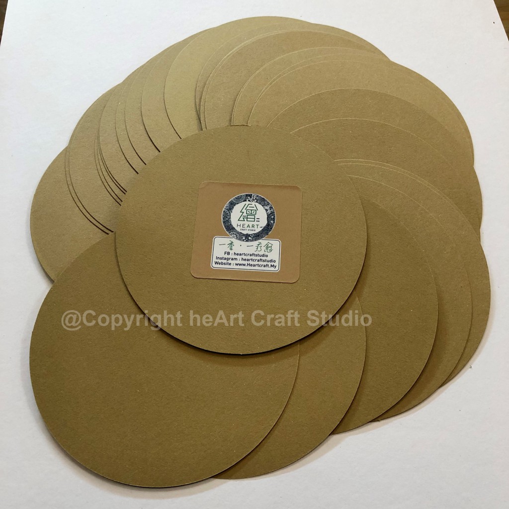 【Italy】Zentangle Art Paper Tiles | Round 12cm | Kraft | 80pcs 禅绕画 茶色 圆形 ...