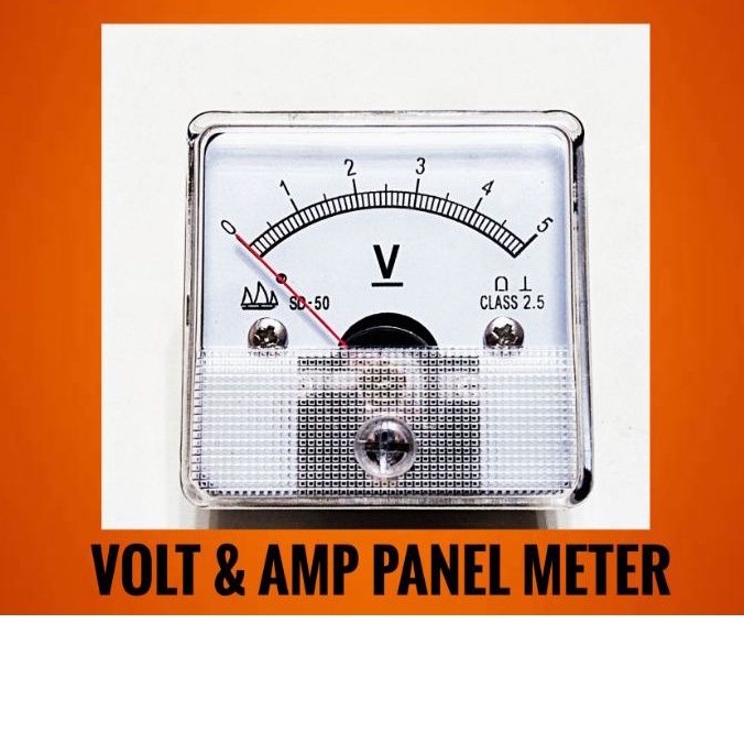 [READY STOCK]DC3V 5V 50V DC500V DC 3A DC 5A ANALOG VOLT METER AMP METER ...