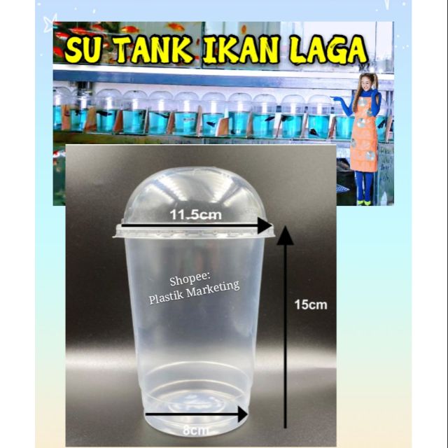 SU Tank Bekas Plastik Ikan Laga ( 50pcs+-) /Bekas Cawan Plastik Ikan ...