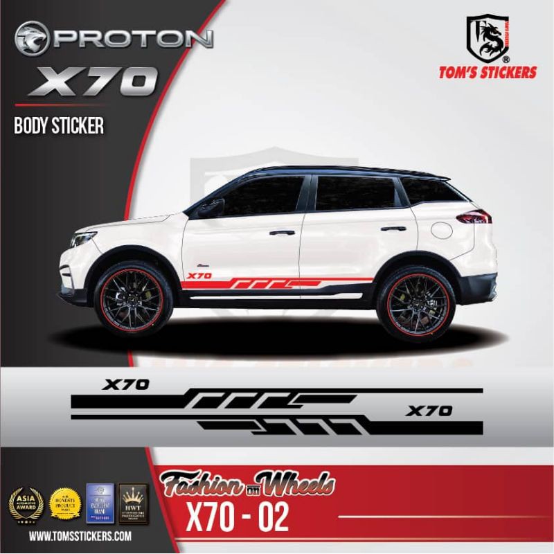 🔥🔥 PROTON X70 CAR BODY STICKERS SET DIY X70-02 | Shopee Malaysia