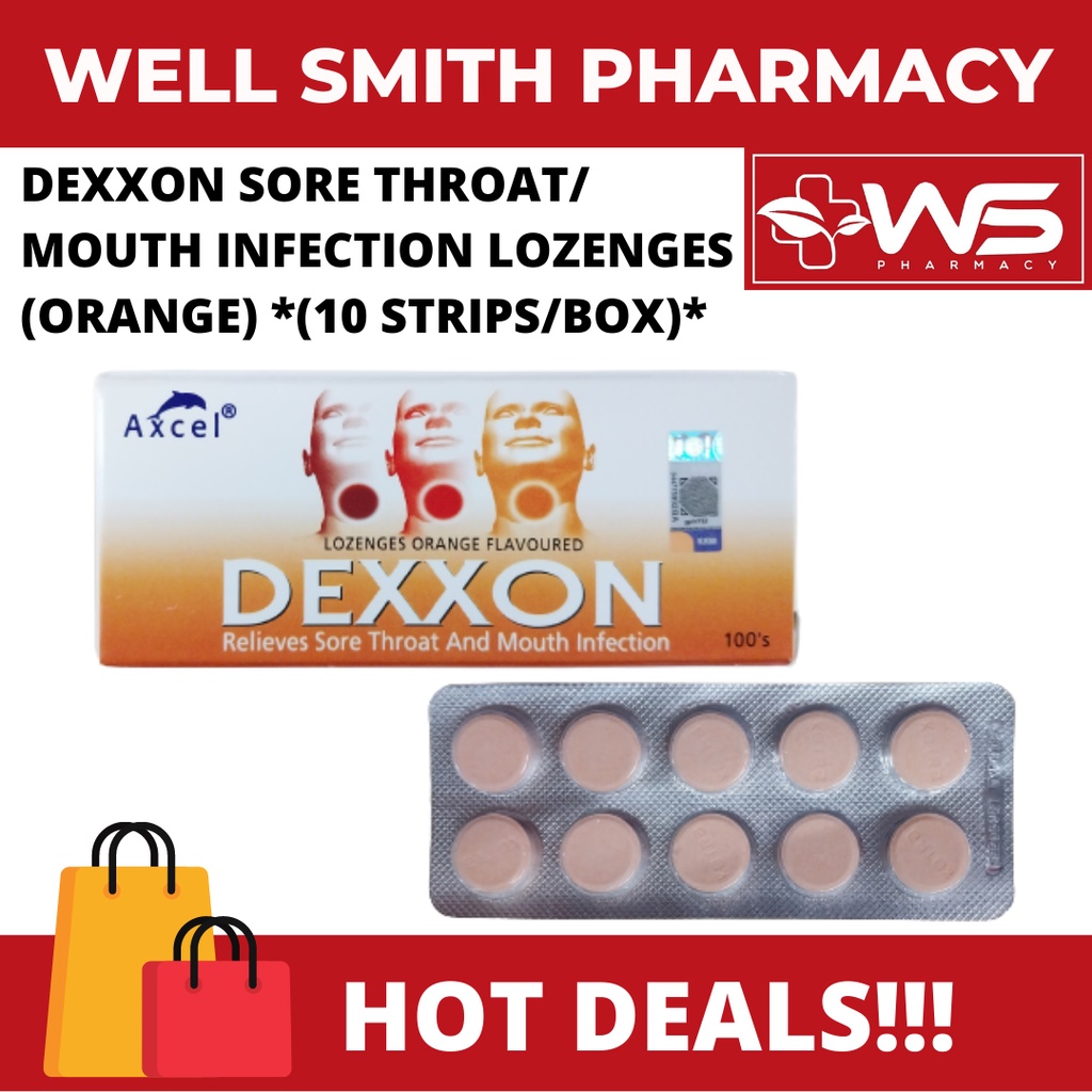 DEXXON SORE THROAT/ MOUTH INFECTION LOZENGES (ORANGE) | Shopee Malaysia