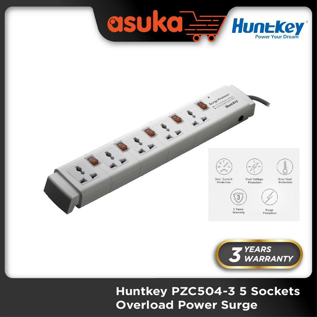 Huntkey PZC504 / SZC502 / PZC504-3 5 Sockets Overload Protection Surge Protector (2M) | Shopee ...