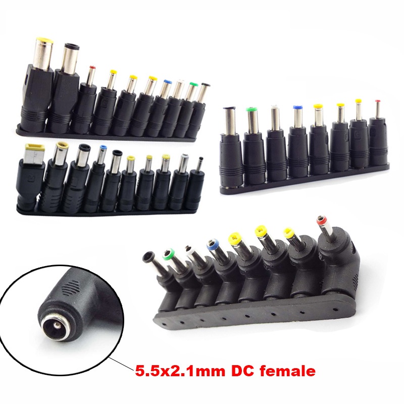 AC Power Supply Adapter Tips Connector Kits Universal 5.5*2.1mm DC ...