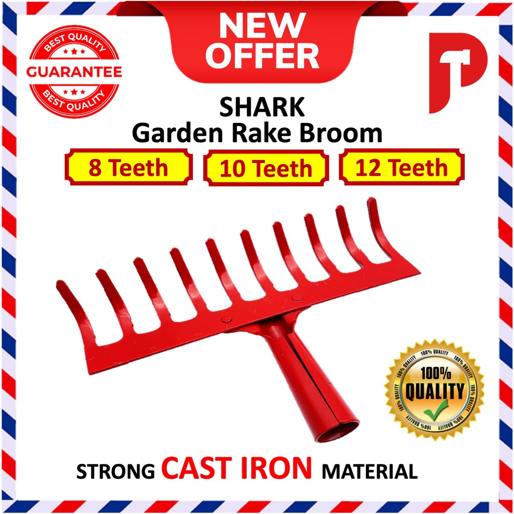 Garden Rake Broom 🔥 Ready Stocks 🔥 for Leaves Red Steel Material CAKAR ...