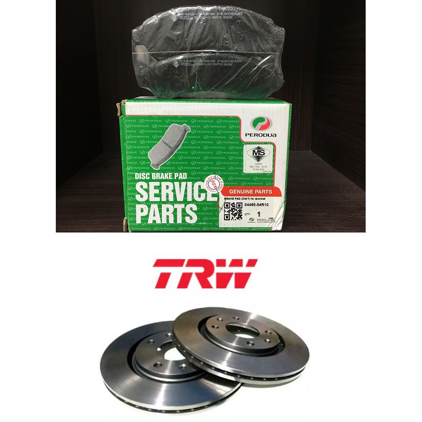 MYVI 2011-2017 & AXIA & BEZZA BRAKE DISC TRW (2PCS) & BRAKE PAD ...