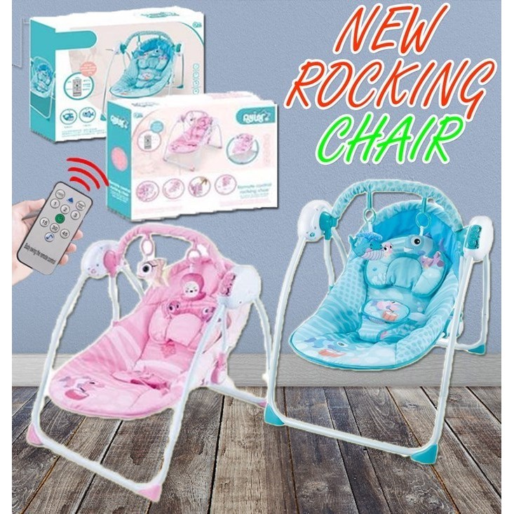 New Auto Baby Rocking Chair Swing Rocker With Remote Control & Mosquito ...
