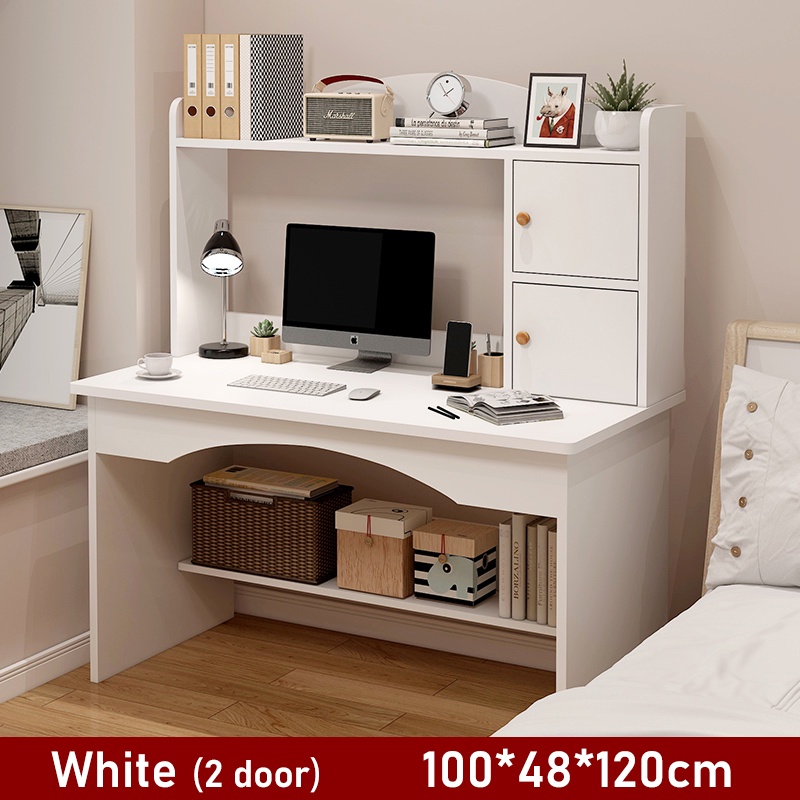 NR Meja Belajar Study Table With Book Shelf Office Computer Desk With ...