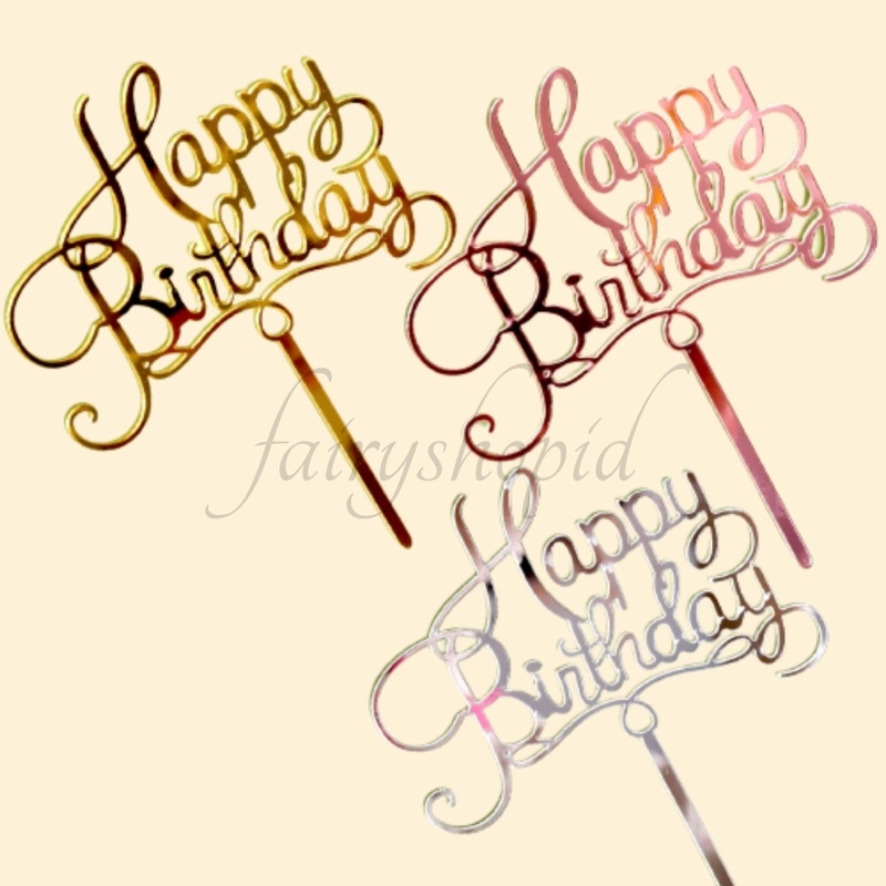 Acrylic BIRTHDAY CAKE TOPPER/HAPPY BIRTHDAY TOPPER/CAKE TOPPER/Plain ...