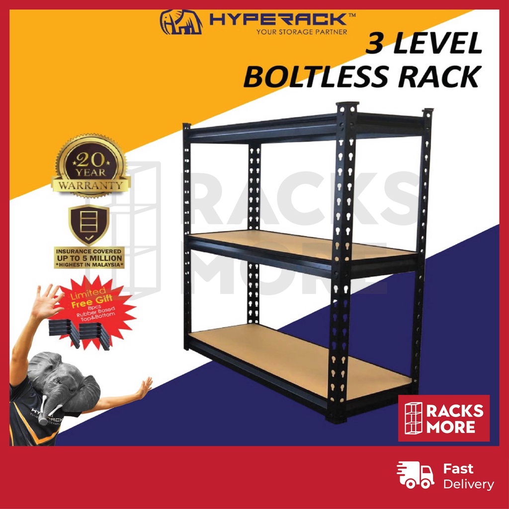 3 Tier Multipurpose Boltless Rack Heavy Duty Metal Rack Shelf Kitchen ...