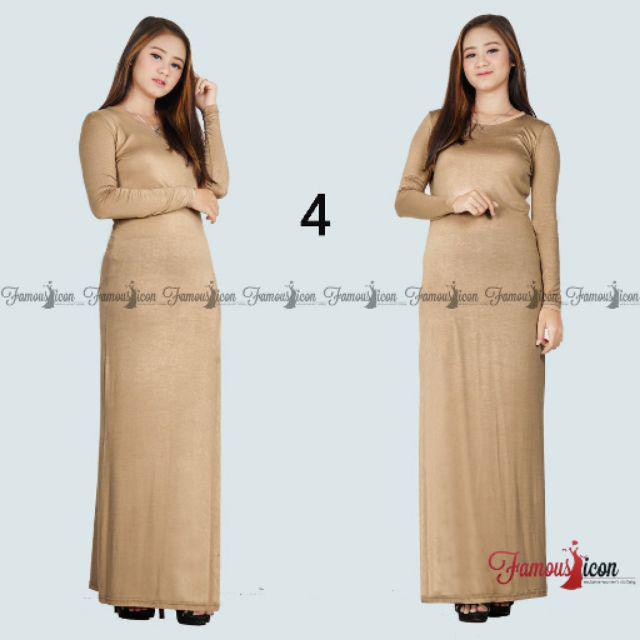 Baju Inner Jubah Long Dress Baju Dalam panjang Soft Cool Kain Viscose ...