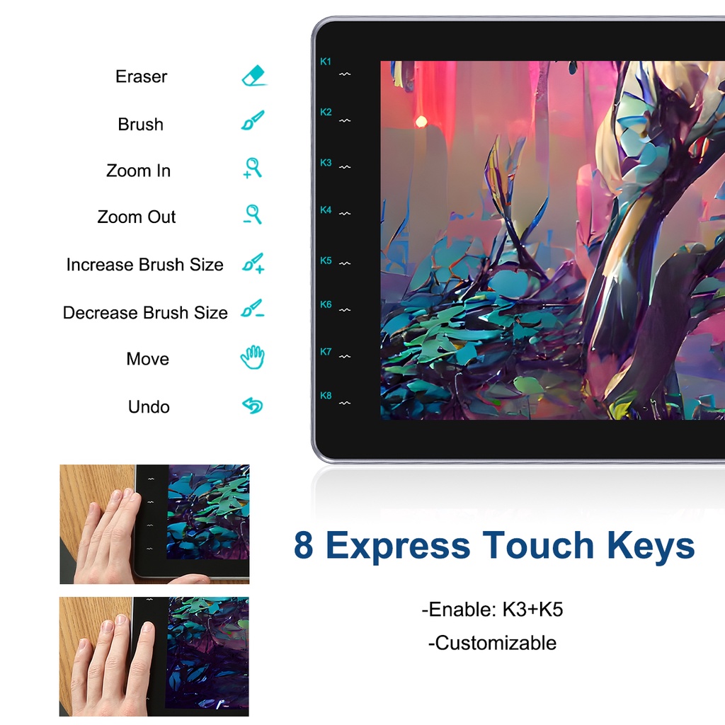 GAOMON PD1610 2.5K QHD Drawing Tablet Monitor Gamut 120% sRGB & 1.07B ...
