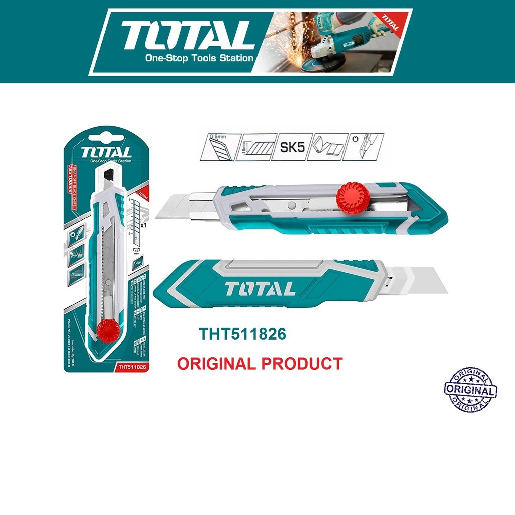 [ORIGINAL] TOTAL TOOLS 100mm Snap-Off Blade Knife THT511826 | Shopee ...