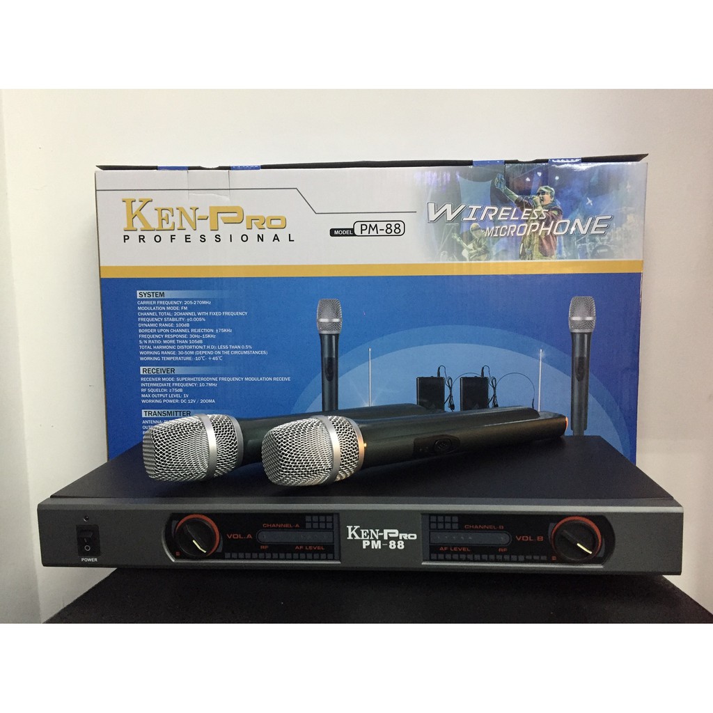 KEN-PRO PM-88 Dual Channel VHF Wireless Microphone ( 2 Handheld ...