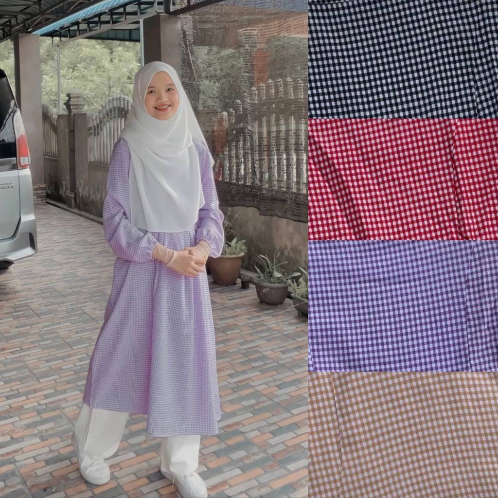 [CLEARANCE] SOFFAWA CHECKERED MIDI DRESS KOTAK KOTAK BAJU RAYA | Shopee ...