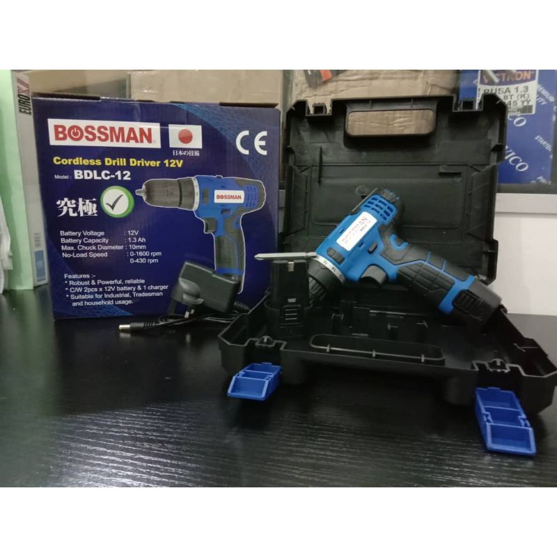 💯ORIGINAL 🔥MESIN GERUDI TEBUK LUBANG BOSSMAN 12V Lithium-lon 2-Speed ...