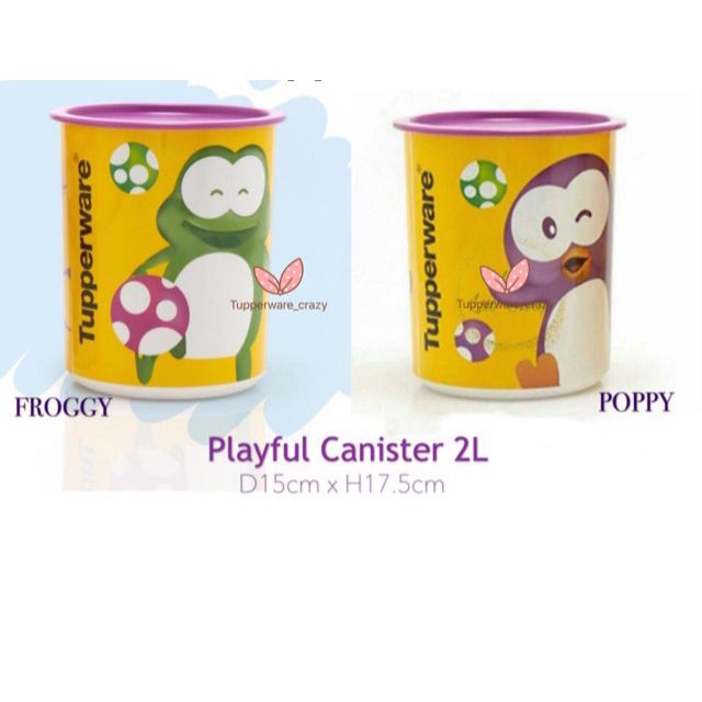 🔥 Tupperware Playful Canister / Poppy/ Froggy canister- 2L- 1pc🔥 ...