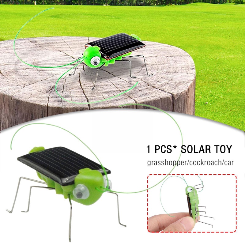 Solar Grasshopper Insect Bug Moving Toy Lovely Funny Mini Insect ...